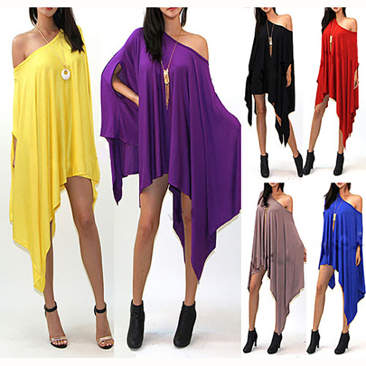 Batwing Sleeve Oversized Shirt Asymmetric Blouse Women Extravagant T ...
